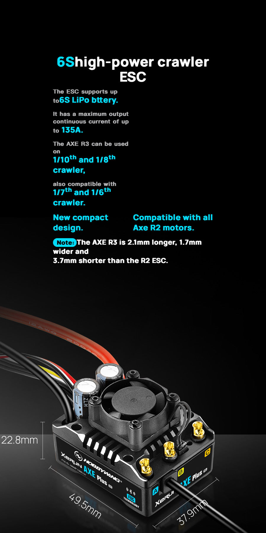 Small Axe Hobbywing Xerun Axe R3 ESC + 3300Kv Motor Combo - 2-3S ...