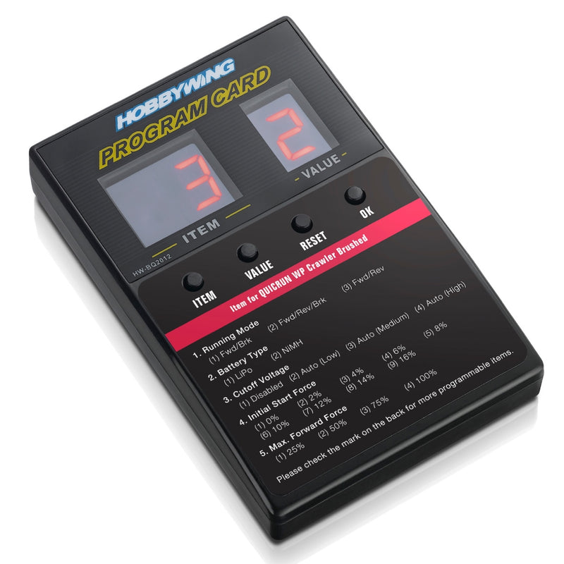 hobbywing LED Program Card For Cars & Trucks, xerun, ezrun, quicrun esc ...